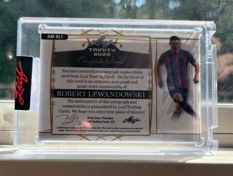 2023 Robert Lewandowski Autograph Match Worn BIG Jersey Patch Auto 1/7 ...