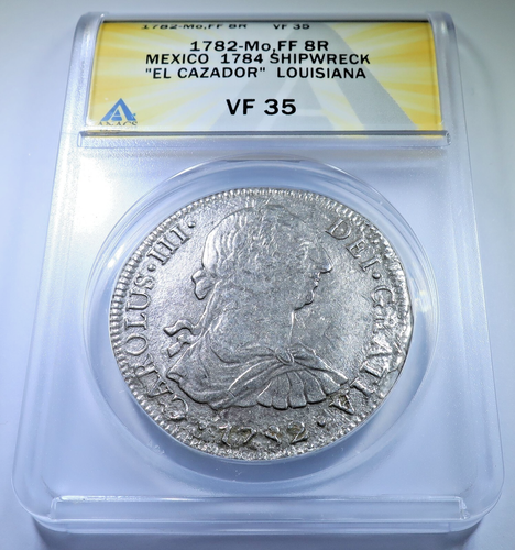 1782 VF El Cazador Shipwreck Silver 8 Reales 1700's Spanish Pirate ...