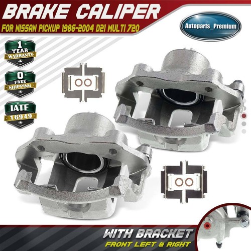 2x Brake Calipers Single Piston for Nissan Pickup 1986-2004 D21 Front ...