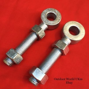 20MM GATE HINGES EYE BOLTS WROUGHT IRON ADJUSTABLE ZINC STEEL FIXINGS ...