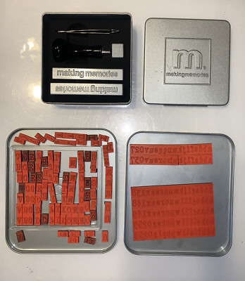 Making Memories tool kit magnetic alphabet stamps tins + Alpha Minis ...