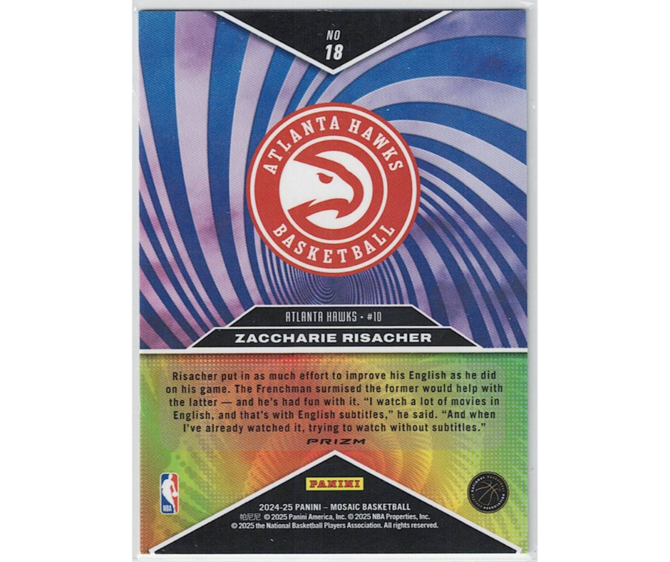2024-25 Panini Mosaic Storm Chasers RC #18 Zaccharie Risacher Atlanta ...