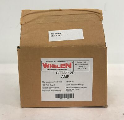 NEW Whelen BETA112R Hands Free 8-Mode Remote Siren Amplifier 12VDC 100W ...