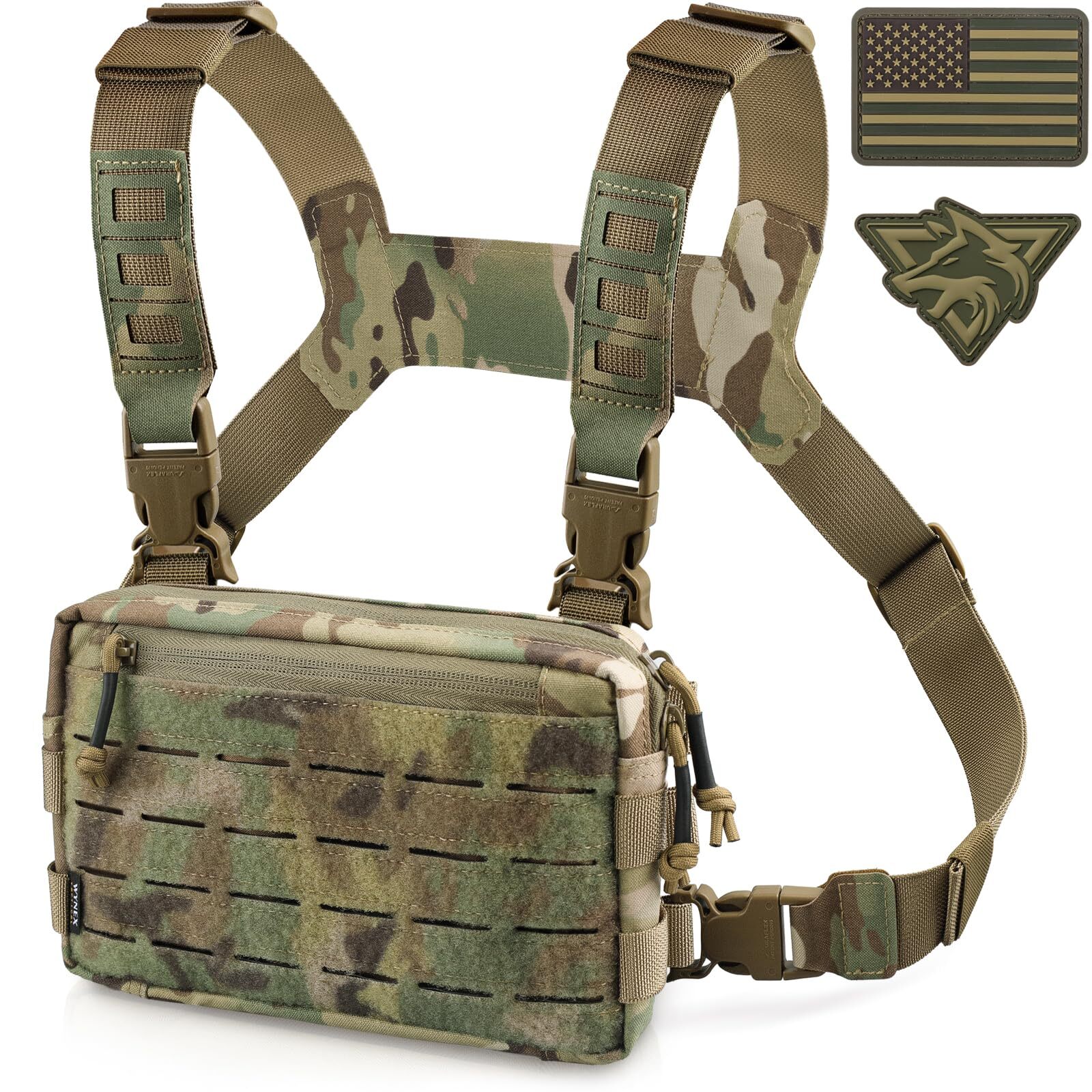 WYNEX Tactical Chest Rig Pack for Men, Running Chest Bag with Front ...