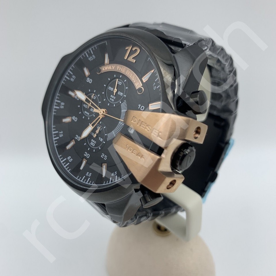 Diesel Mega Chief DZ4309 Chronograph Black Dial Stainless Steel Men's ...