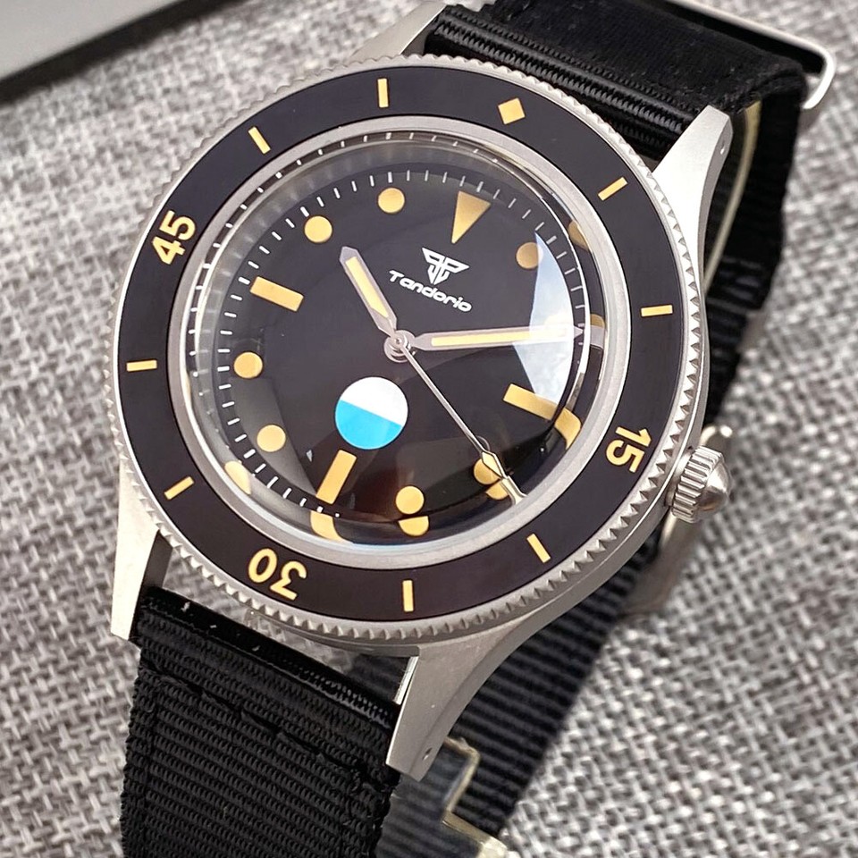 Tandorio 40mm Vintage Men Watch Japan NH35A PT5000 Move Lume 120 Clicks ...
