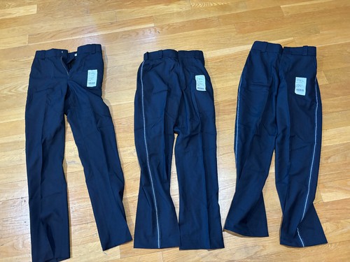 Lot of 3 Navy Women's Uniform Pants Striped MBTA Work NuFashion 4x34 | eBay