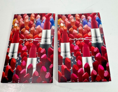 2X MAC Lipstick Sample Card Ruby Woo, MAC Red, Cockney New | eBay