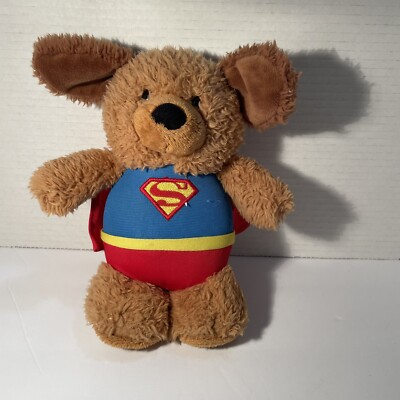 SUPERMAN Teddy Bear Soft Plush Stuffed Lights Up Animal Gund DC Comics ...