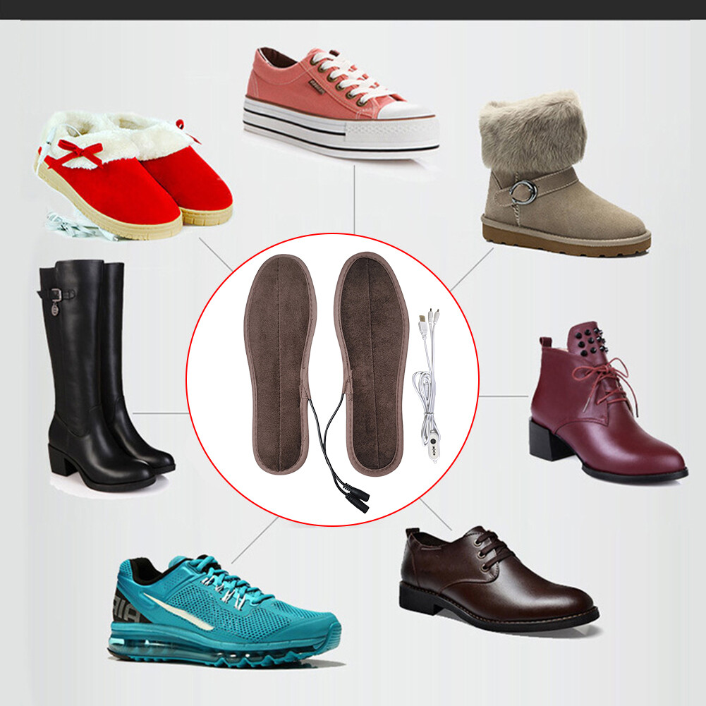 USB Heated Shoe Insoles 3 Levels Temp Electric Heated Shoes Pad (Size ...