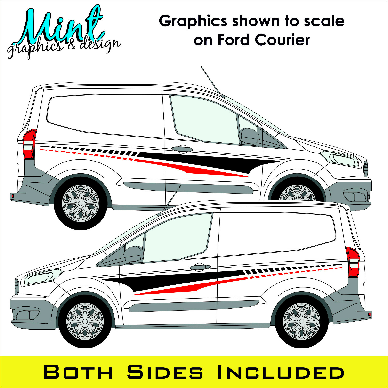 TO FIT FORD COURIER STRIPES GRAPHICS DECALS ANY COLOUR ST 017 | eBay UK