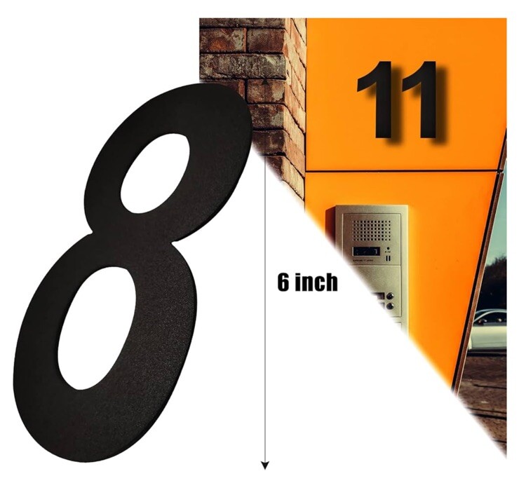 Modern House Numbers-6 Inch High Stainless Steel Floating Home Address ...