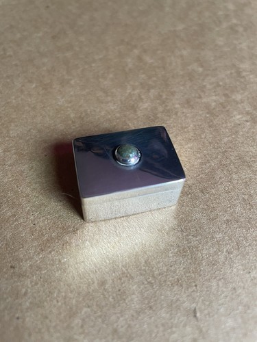 Fred Davis Small Sterling Silver Pill Box with Jade Cabochon Mexico ...