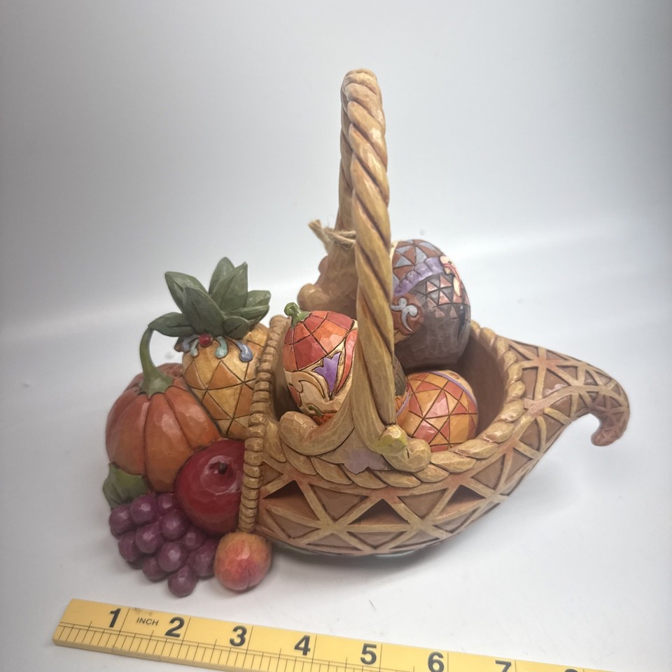 Jim Shore Bounty Of Blessings Thanksgiving Basket Cornucopia Autumn ...