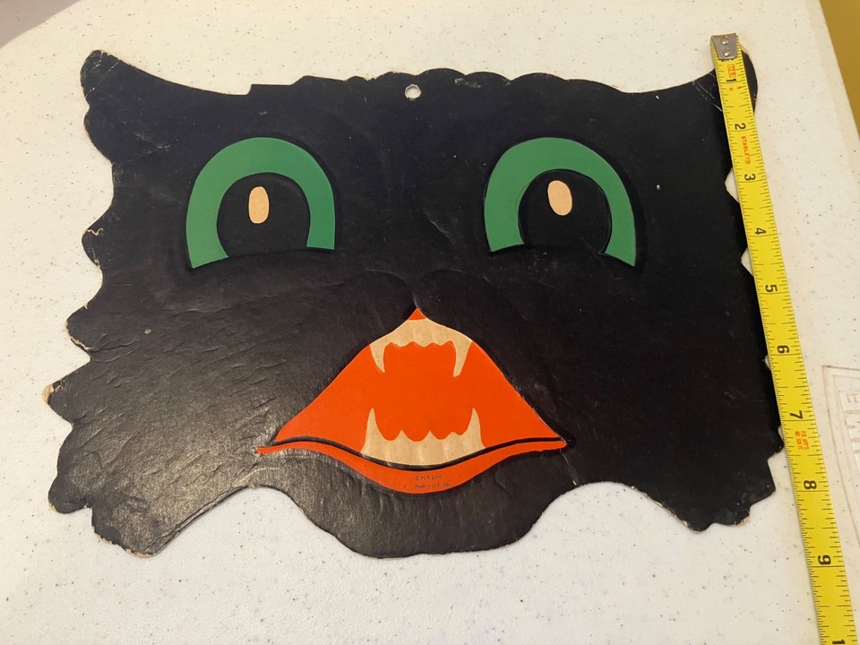 2 Vintage Halloween Scary Cat Die Cuts ? Beistle Dennison | eBay