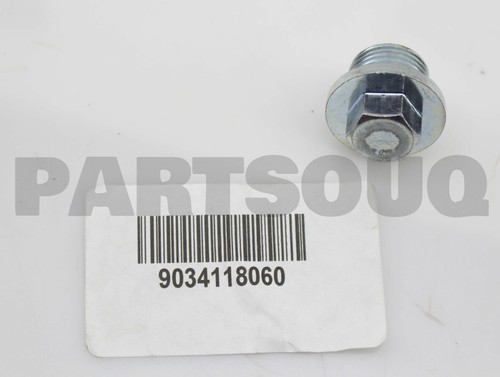 9034118060 Genuine Toyota PLUG (FOR FRONT DIFFERENTIAL FILLER) 90341 ...