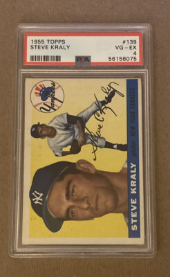 1955 Topps Baseball Steve Kraly New York Yankees Card #139 PSA 4 | eBay