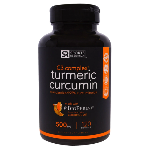 Sports Research, Turmeric Curcumin, C3 Complex, 500 mg, 120 Softgels ...
