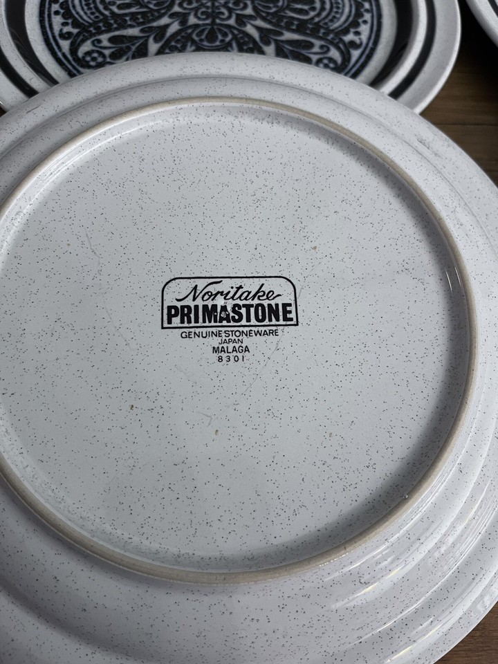 4 Noritake Primastone MALAGA 8301 8 1/4 in. Salad Plate Retired. GREAT ...
