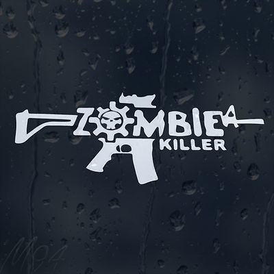 Zombie Killer Gun Machine Car Decal Vinyl Sticker For Bumper Window ...