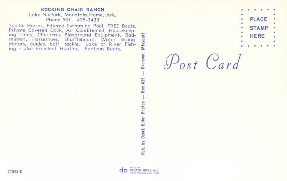 1966 AR Mountain Home Rocking Chair Ranch 7 Western Horses Postcard A14 ...