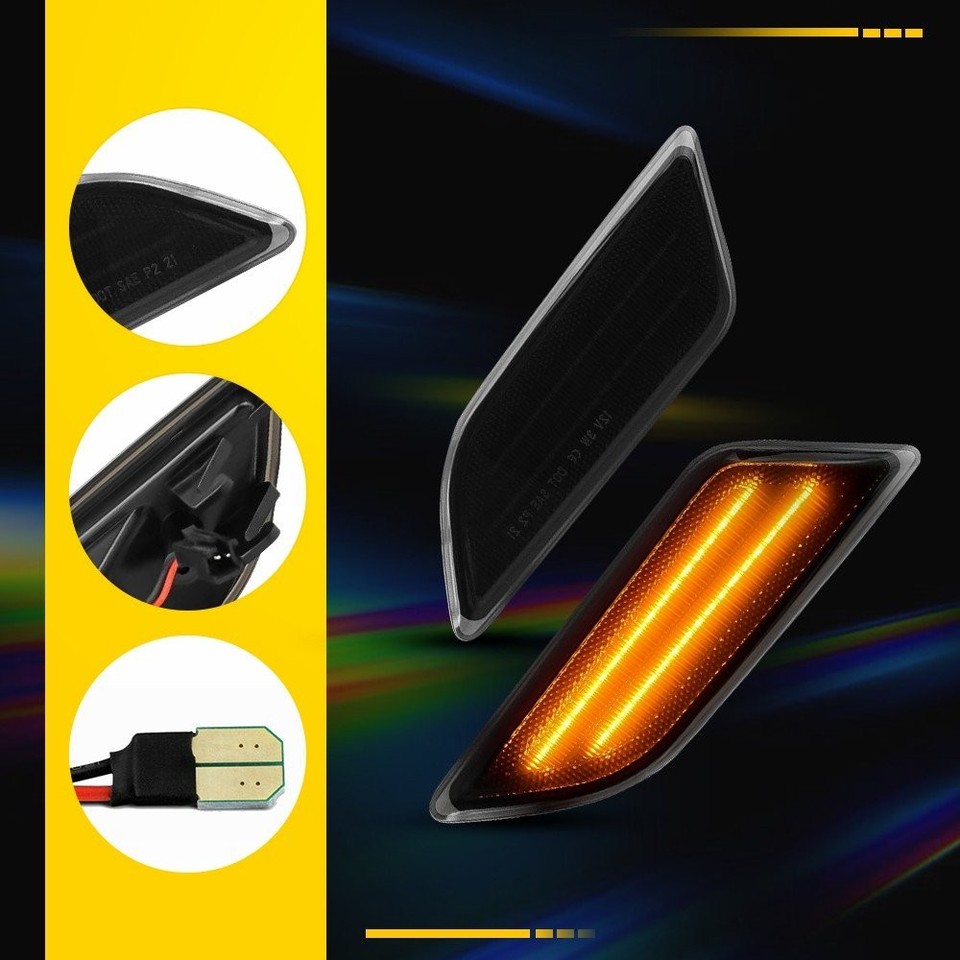 2-20X Amber LED Side Marker Light For Mercedes Benz C250 C300 C350 C63 ...