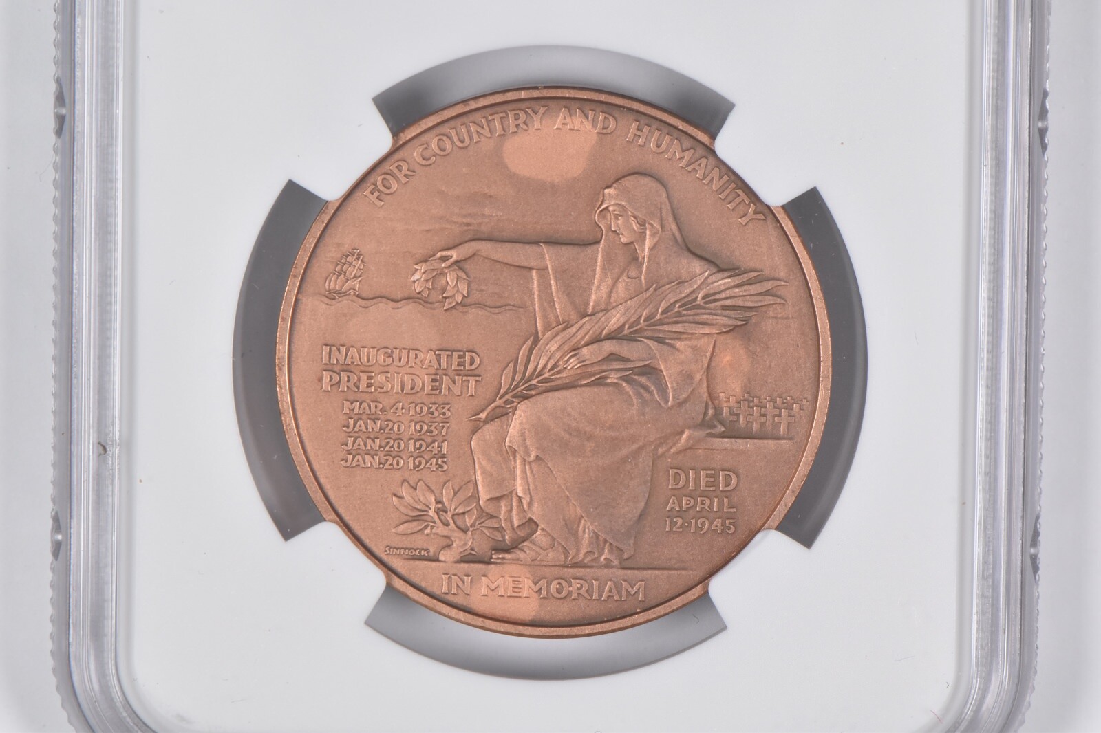 (2014) MS69 Bronze Medal Franklin D. Roosevelt Coin and Chronicles NGC ...