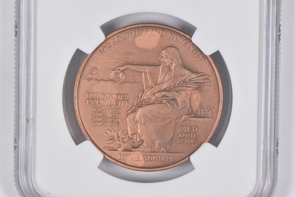 (2014) MS69 Bronze Medal Franklin D. Roosevelt Coin and Chronicles NGC ...