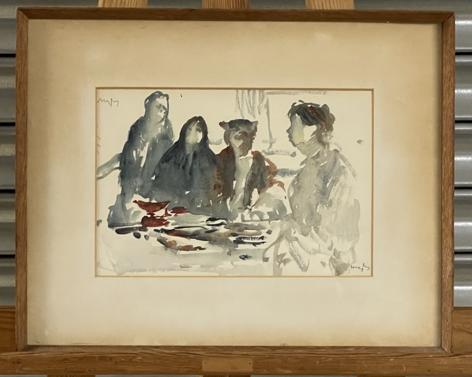 Original Watercolour Of Figures by the British Artist Charles Mozley ...