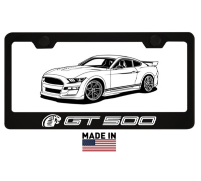 Ford Mustang Shelby GT 500 License Plate Frame | Reflective White ...