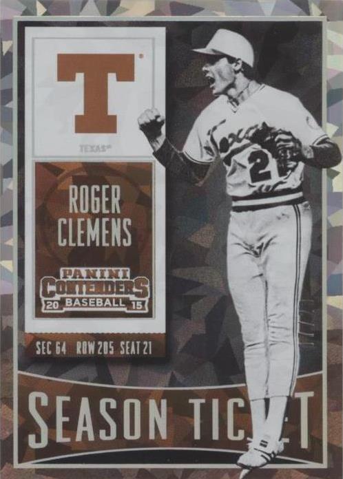 2015 Panini Contenders - Season Ticket Roger Clemens #84 Cracked Ice ...