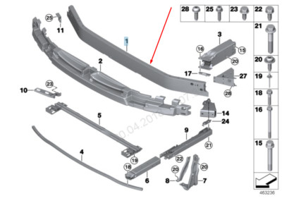 2015 BMW X1 F48 Front Bumper Crash Bar 51117342439 7342439 OEM ...