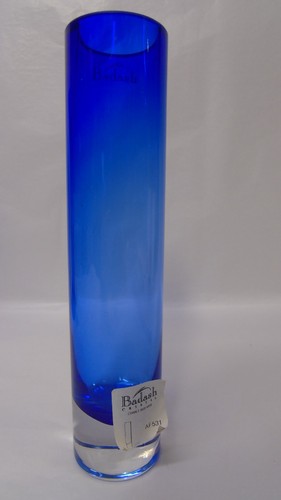 Vintage Badash Cobalt Blue Crystal Cylinder Bohemian Bud Vase NWT b705 ...