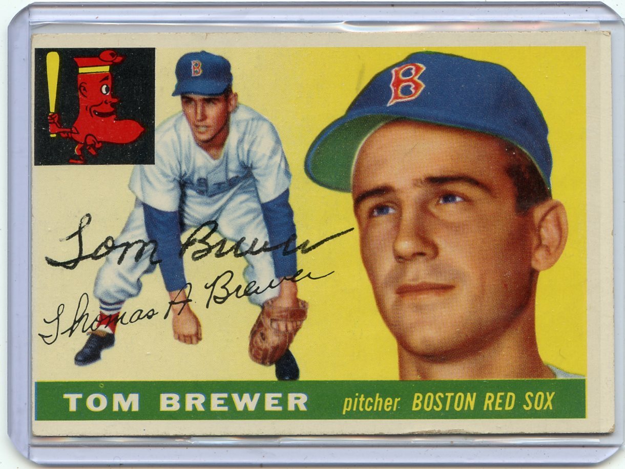 1955 TOPPS BASEBALL #83 TOM BREWER AUTOGRAPH, BOSTON RED SOX, 060219 | eBay
