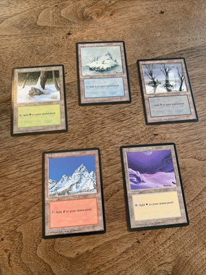 Magic The Gathering SNOW-COVERED LANDS SET Ice Age NM/M 1995 | eBay