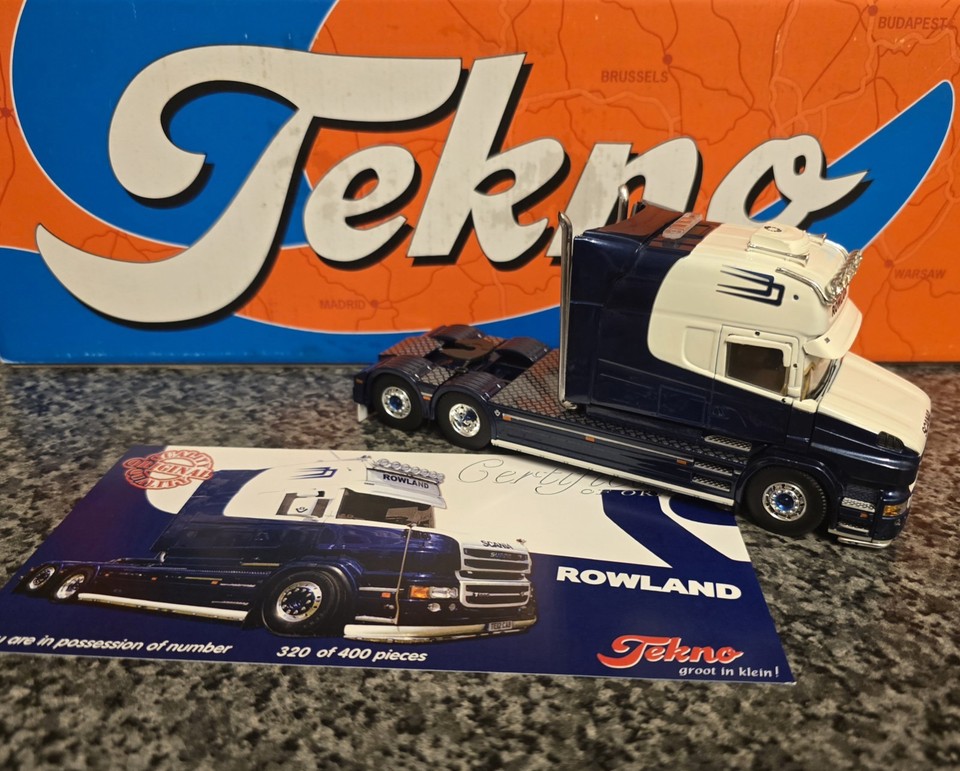 Tekno Scania 1:50 Rowlands Transport T Cab / Torpedo Longline, Rare ...