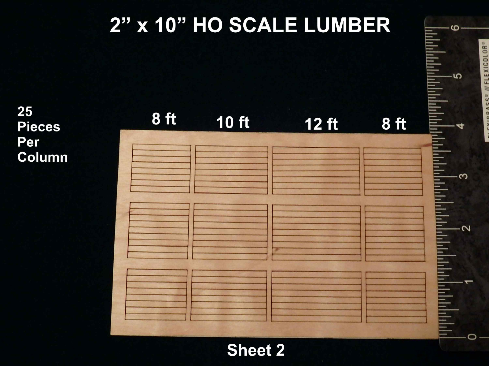 175 Laser Cut Wood Dimensional 2” x 10” Lumber Boards Planks HO Scale ...