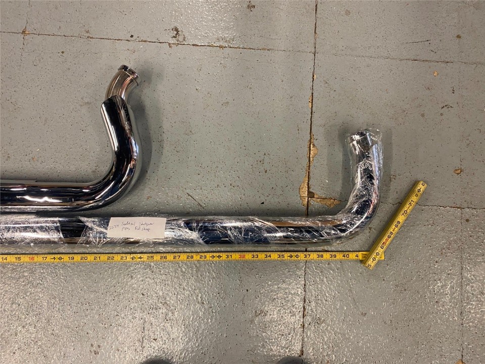 Custom Double Barrel Shotgun Exhaust High Pipes Harley Rigid hardtail ...