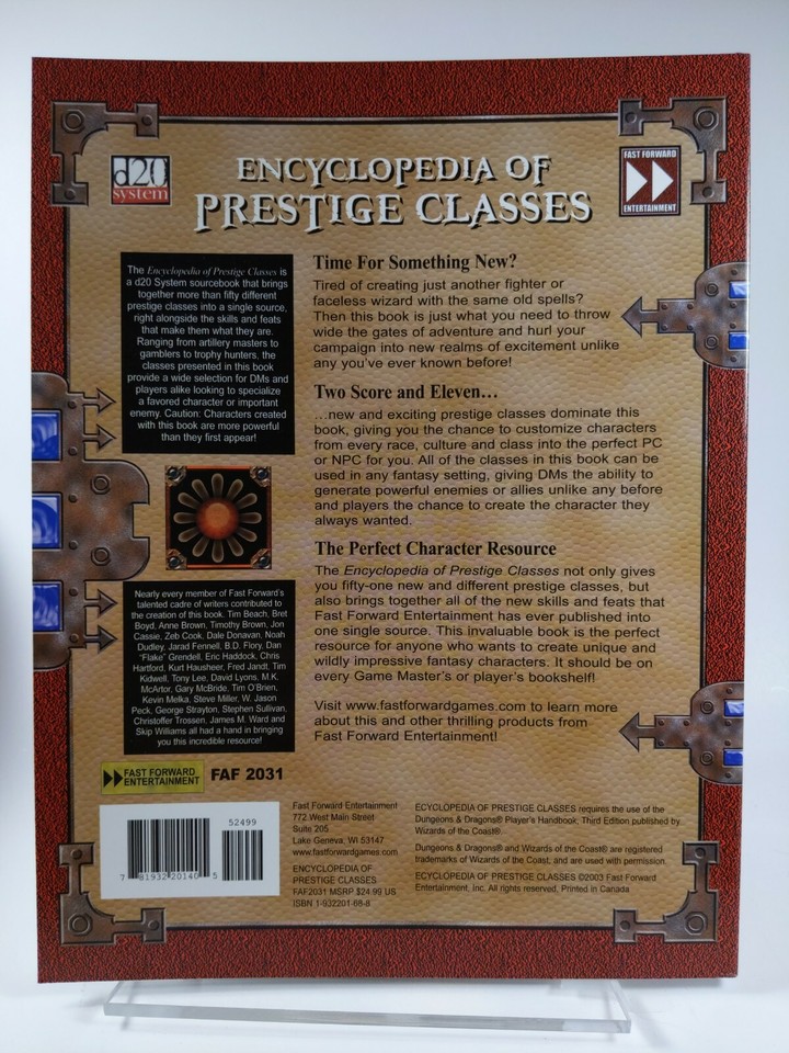 d20: Encyclopedia of Prestige Classes (FAF2031) | eBay