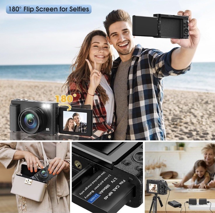 Digital Camera,Oiadek 4K 48MP Autofocus Vlogging Camera with 32G Memory ...