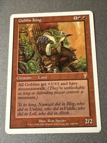 Goblin King X1 -7th Edition Ex Condition See Pics Front Back | eBay