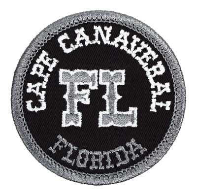 Cape Canaveral Florida Embroidered Patch Black/Dark Gray Iron-On Sew-On ...