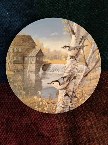 Knowles Collector's Plate "Bluebirds in Spring" by Sam Timm (1990) w ...