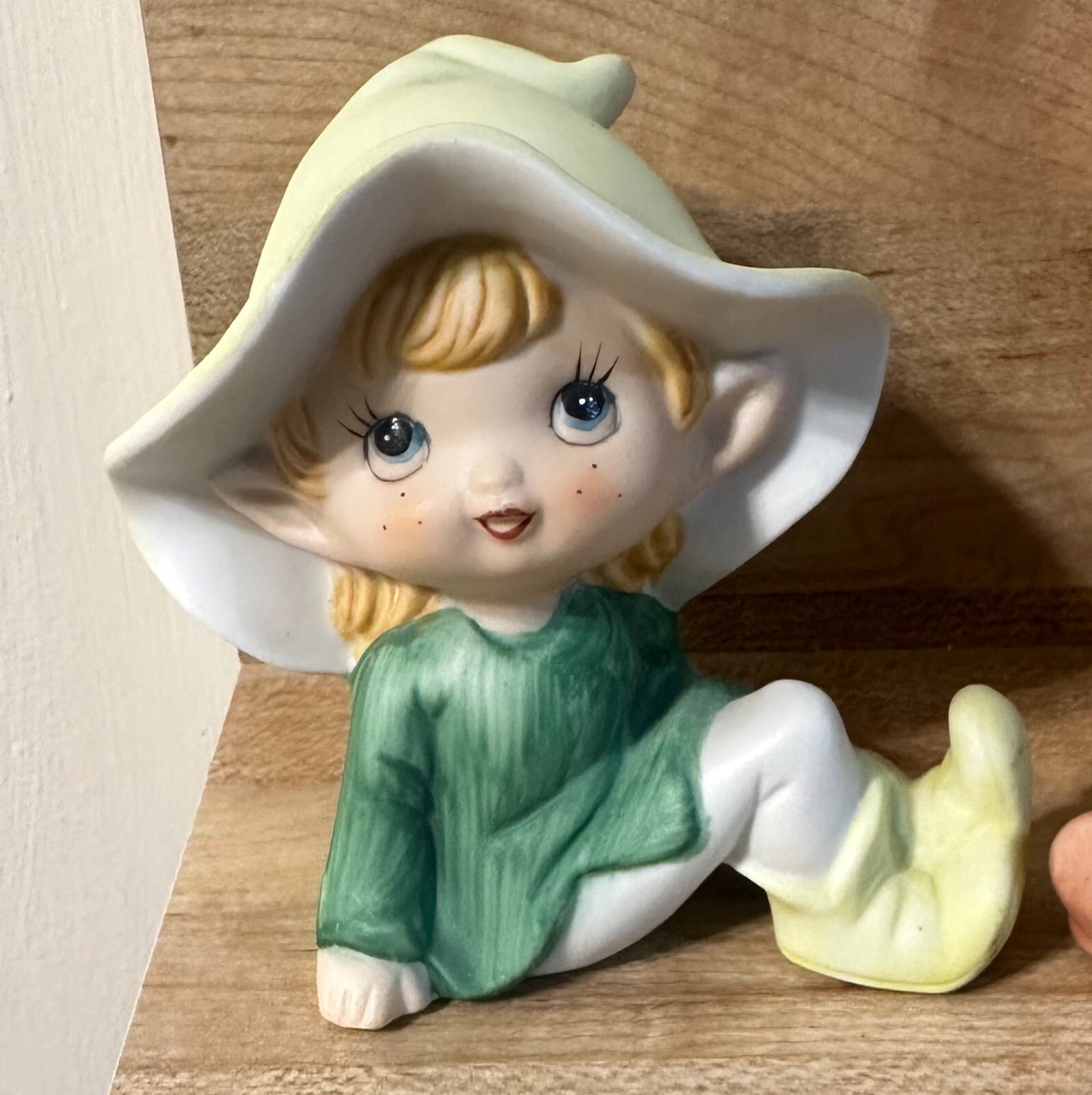 Set Of Four Vintage Homco #5213 Pixie Elves Floppy Flower Hat Figurines ...