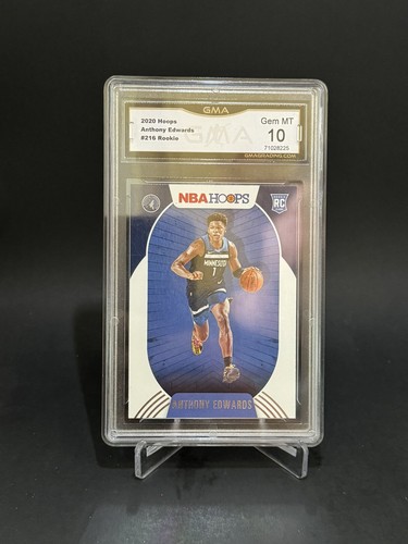 2020 NBA Hoops Anthony Edwards #216 Graded Rookie GMA 10 Gem Mint ...