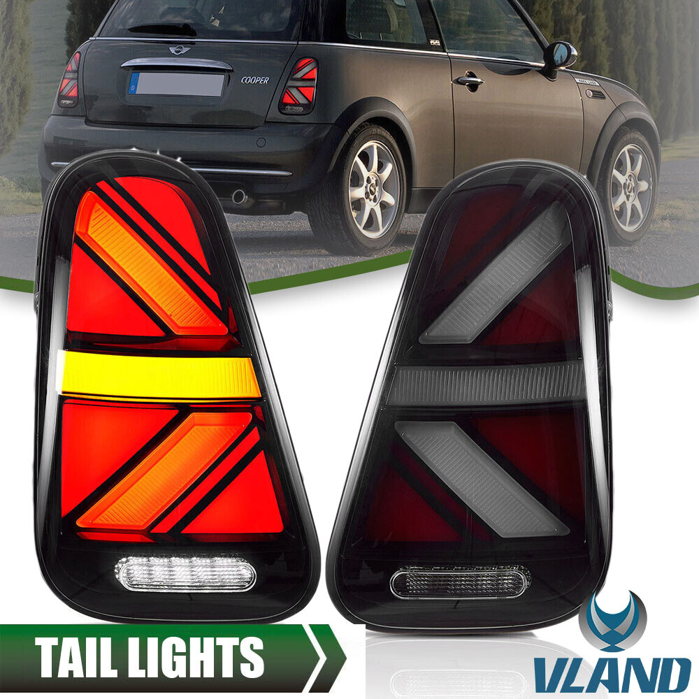 VLAND Klar LED Rückleuchten für 2001-2006 Mini Cooper R50 R52 R53 w/Startup