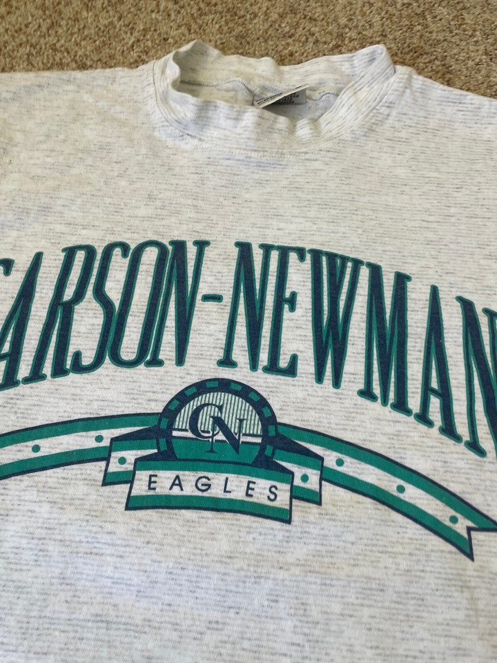 Carson Newman Eagles Vintage T-Shirt Size Large Gray Spellout Tee Heavyweight | eBay