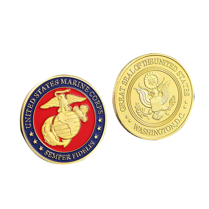 100PCS U.S.A Marine Corps Semper Fidelis Challenge Coin Militaria ...