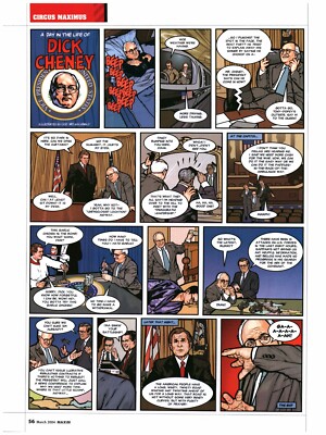2004 PRINT AD - A DAY IN THE LIFE OF DICK CHENEY COMIC STRIP PAGE FROM ...