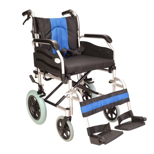 Lightweight folding comfortable transport wheelchair - 18 inch seat ...